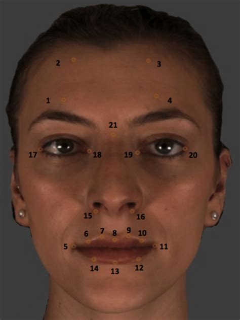 Facial Landmarks Used For Analysis Landmarks 1 4 Used For Image