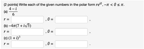 Solved Points Write Each Of The Given Numbers In The Chegg