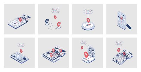 GPS Navigation Concept Of Isometric Icons In D Isometry Design For Web Global Positioning