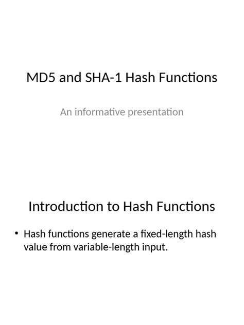 Md5 And Sha 1 Hash Functions Pdf