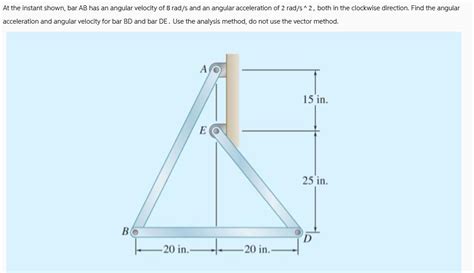 solved by an expert at the instant shown bar ab has an angular
