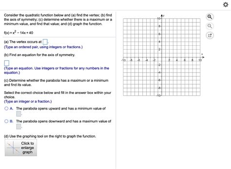 Solved O Consider The Quadratic Function Below And A Find Chegg