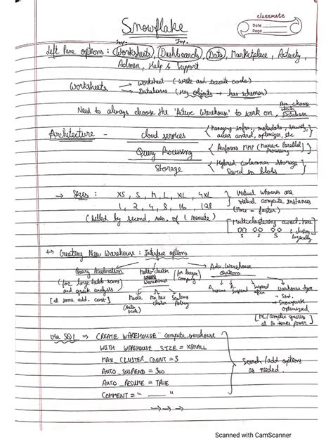 Snowflake Notes Pdf