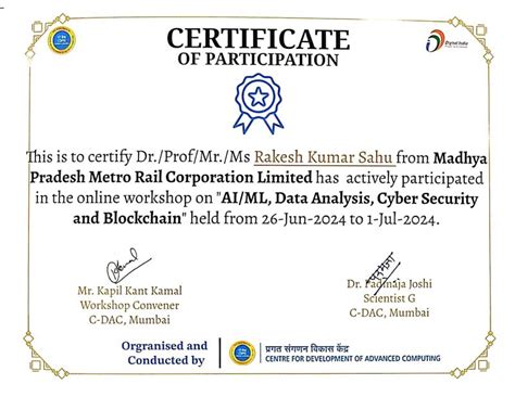 Rakesh Kumar Sahu On Linkedin Ai Ml Dataanalytics Cybersecurity Blockchain Mpmrcl Cdac