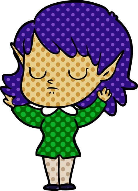Cartoon Elf Girl Drawing 46879255 Png
