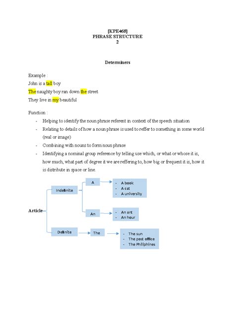 2 Lecture Note Kpe468 Phrase Structure Part 2 Kpe468 Phrase