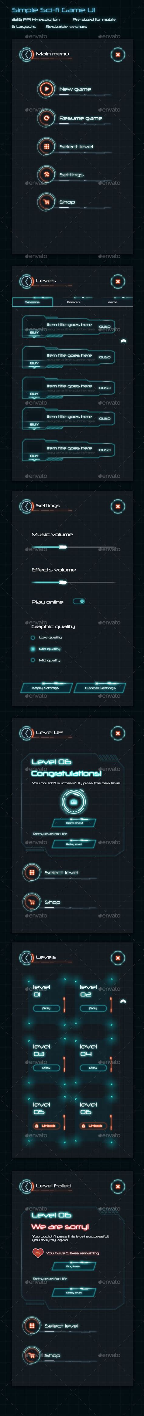 Simple Sci Fi Game Ui Game Ui Sci Fi Games Interface Design