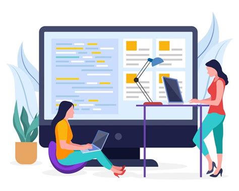 Premium Vector Development Team Working On Project