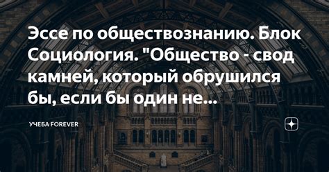 Эссе по обществознанию. Блок Социология. "Общество - свод камней ...
