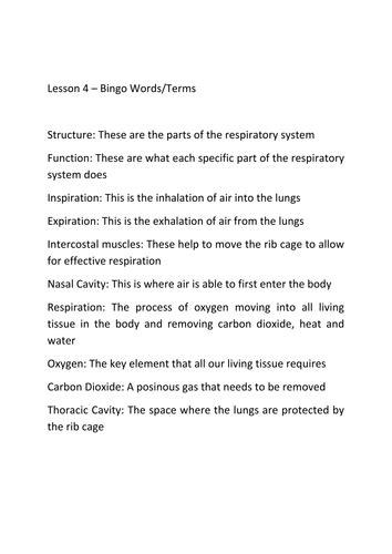 Btec Level 3 Sport 2016 New Specification Unit 1 Learning Aim C Respiratory System
