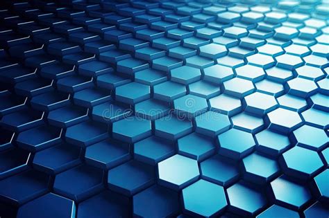 Abstract 3d Futuristic Surface Concept With Hexagons Stock