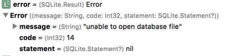 Ios Why Do I Get Unable To Open Database File Stack Overflow