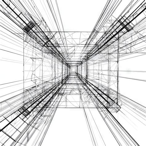 Abstract Wireframe Architecture Design Minimalist Geometric Structure