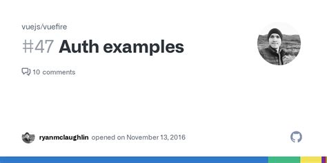 Auth Examples Issue Vuejs Vuefire GitHub