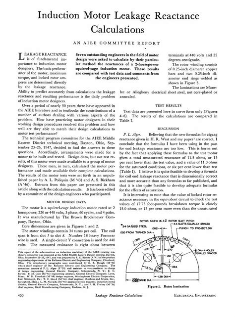 Pdf Induction Motor Leakage Reactance Calculations Dokumentips