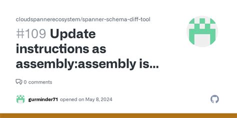 Update Instructions As Assemblyassembly Is Not Working · Issue 109 · Cloudspannerecosystem