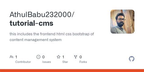 Github Athulbabu Tutorial Cms This Includes The Frontend Html Css Bootstrap Of Content