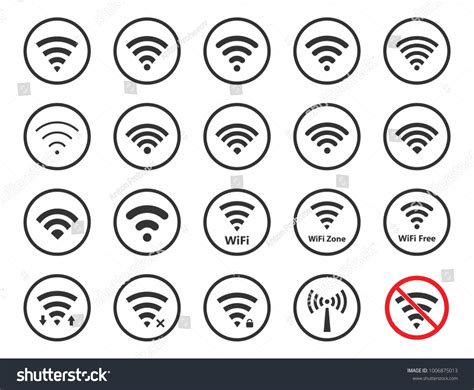 Wifi Signs Icons Wireless Signal Symbols Stock Vector Royalty Free Shutterstock