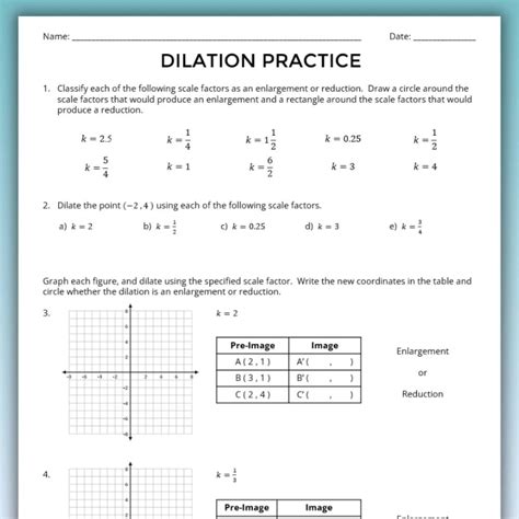 Dilations Practice Worksheet Practice Dilations On The Coordinate Plane Ckmath®