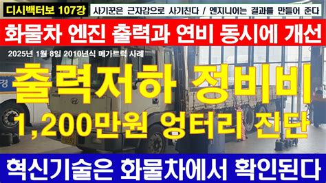 디시백터보 107강 엔진성능 향상기술은 중량적재 화물차 차주를 속일 수 없다 와류기 및 연료절감기 소비자는 매월 1~2만km 운행하는 중량적재 화물차에서 효과 없으면
