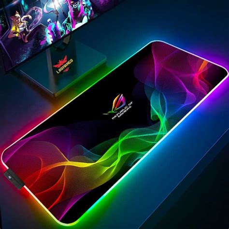Mousepad Gaming Nyala Lampu Bisa Diatur Model Asus Rog Gaming Mouse Pad