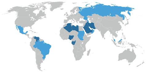 Opec Member States On Map Of The World 41268527 Vector Art At Vecteezy