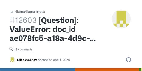 [question] valueerror doc id ae078fc5 a18a 4d9c a36b 56aa2793f381 not