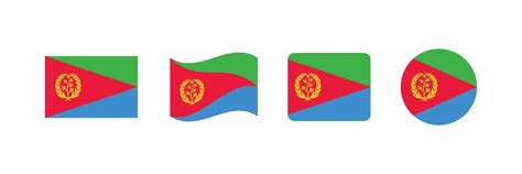 Eritrea Flag Set Of Eritrea Flags Collection Vector Art At Vecteezy