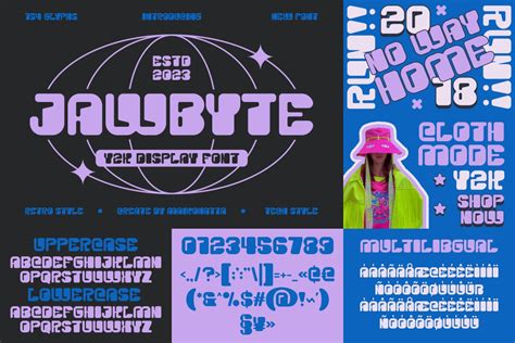 Modern Y2k Font Bundle On Yellow Images Creative Store 125162