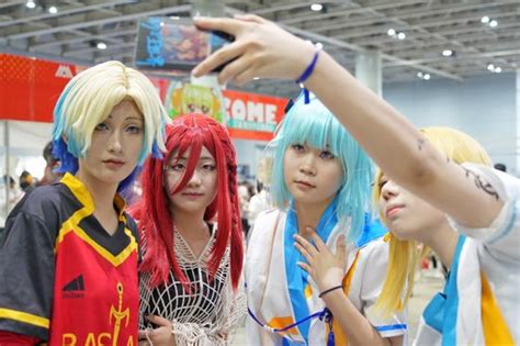 Cosplayers Play Two Dimensional Characters Bihai Anime Editorial Stock