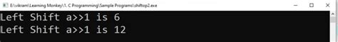 shift operators in c left shift and right shift detailed explanation