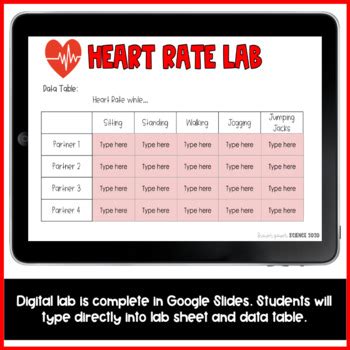 Heart Rate Lab Digital And Printable By Brower Power Science TPT