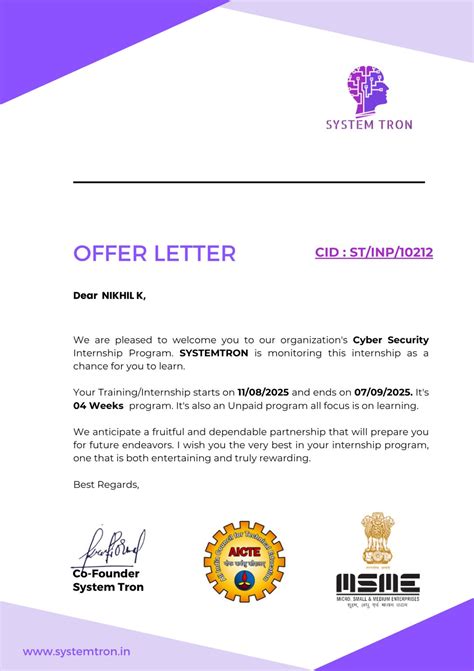 Thrilled To Kickstart My Journey In Cybersecurity With An Internship At