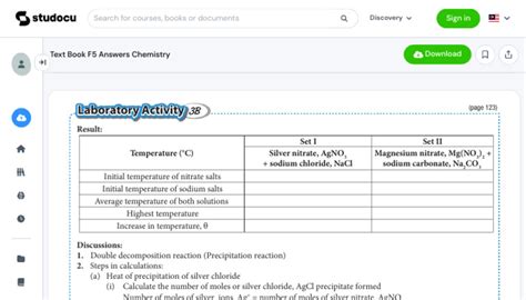 Text Book F5 Answers Chemistry Suggested Answers Chapter 1 Redox