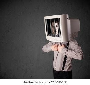 Business Man Monitor Screen On His Stock Photo 212485135 Shutterstock
