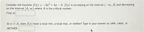 Solved Consider The Function F X 3x2 4x 3 F X ﻿is