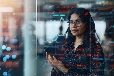 Programmer Or It Person On 3d Screen Thinking About Data Analytics