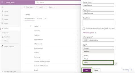 Enablingcreating The Entity As Type “elastic” Within Microsoft