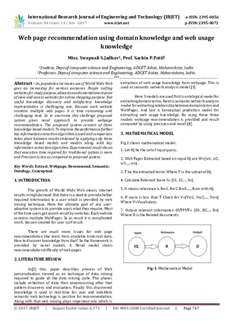 pdf web page recommendation using domain knowledge and web usage