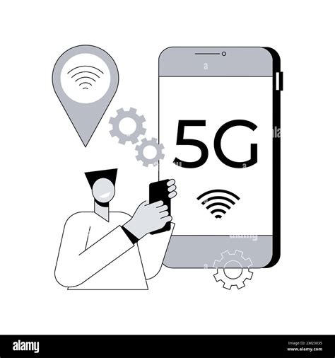Mobile Phones 5g Network Abstract Concept Vector Illustration Mobile Phone Communication