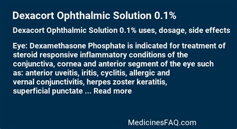 Dexacort Ophthalmic Solution 0 1 Uses Dosage Side Effects Faq Medicinesfaq