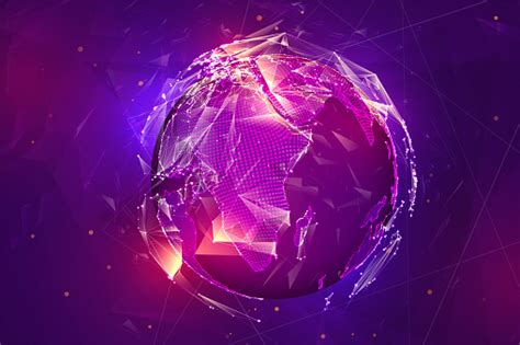 벡터 지구 행성 지구 점에서 컨셉 빅데이터 처리 및 데이터 수집 3차원 형태에 대한 스톡 벡터 아트 및 기타 이미지 3차원 형태 감각 지각 개체 그룹 Istock