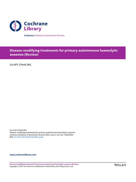 Liu Et Al 2021 Cochrane Database Of Systematic Reviews Pdf