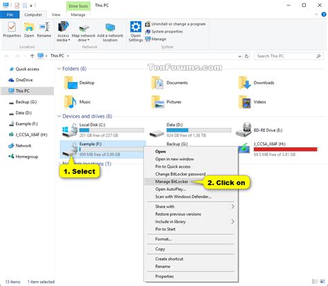 Turn On Or Off Bitlocker For Removable Data Drives In Windows 10 Tutorials