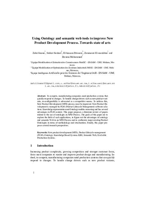 pdf using ontology and semantic web tools to improve new product