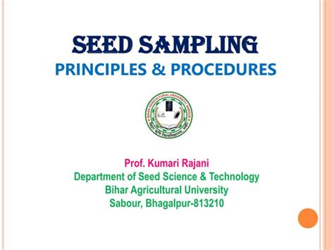 seed sampling principles and procedures pdf