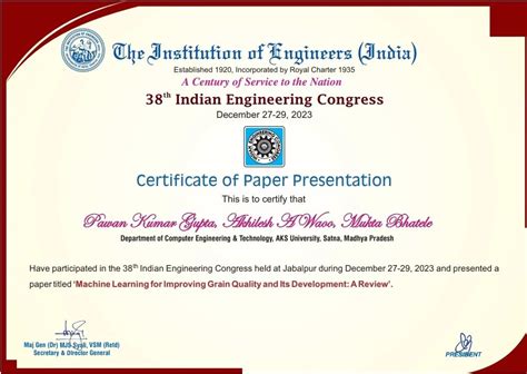Proceeding Of Research Article Presented In 38th Indian Engineering
