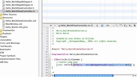 Objective C Iphone Programming Lesson 1 Part 2 Youtube