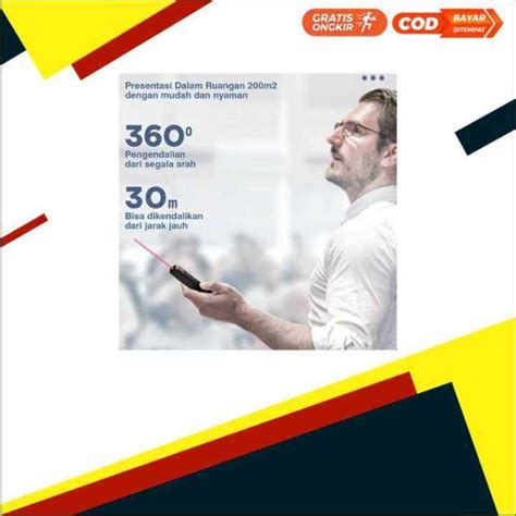 Deli Laser Pointer Presentasi Pen USB Red Light 30 Meter 2802 Kami Pasti Ready Pointer