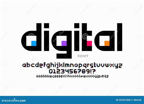 Digital Tech Style Font Design Stock Vector Illustration Of Binary Screen 253421828